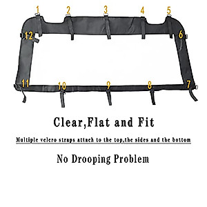 Polaris RZR 1000XP Rear Windshield, Soft Back Window for for RZR 1000 XP, XP 4 1000, TURBO （Bottom Gap for Particle Separator）