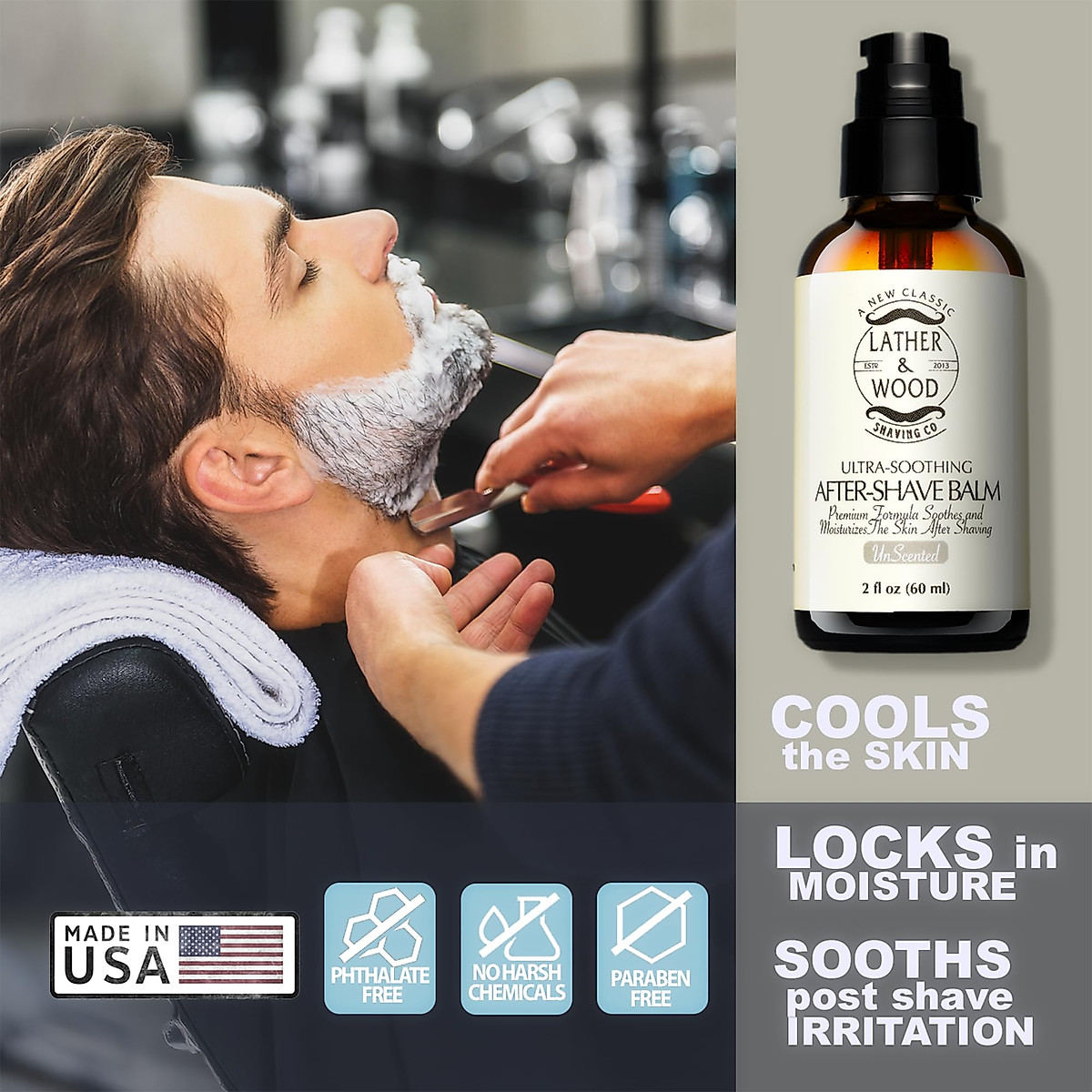 Best After-shave Balm, Unscented, Premium Aftershave Lotion, Soothes and Moisturizes Face after shaving, Does Not Dry The Skin, Eliminates Razor Burn For A Silky Smooth Finish ...