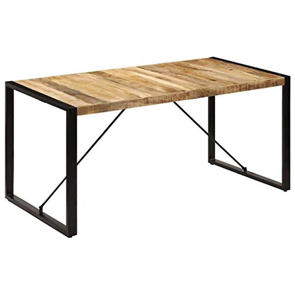 YPWRENH Rectangular Wooden End Table Dining Table 63 "x31.5 x29.5 Solid Mango Wood for Dining Room, Kitchen or Living Room