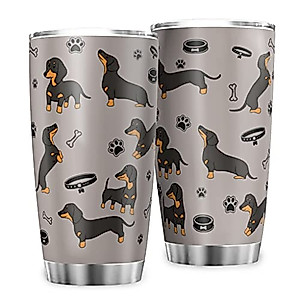 WmhrYpzhL Dachshund Dog Travel Mug Funny Dog Coffee Mug Stainless Steel Insulated Tumbler For Ice Drinks＆Hot Beverage Gifts Dachshund