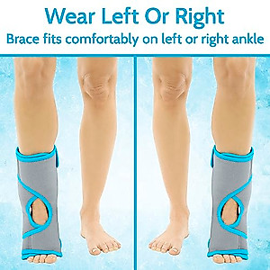 Vive Ankle Ice Pack Wrap - Foot Cold/Hot Compression Brace - Adjustable Freeze Support For Cooling/Heating Achilles Injuries, Tendonitis, Plantar Fasciitis, Sore Feet, Inflammation, Muscle Sprain