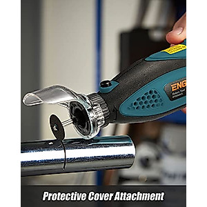 ENGINDOT Rotary Tool Kit with Keyless Chuck Flex Shaft, 6 Variable Speed, 10000-32000 RPM, Carrying Case for Cutting, Engraving, Drilling, Sanding, Polishing, DIY Crafts - Blue