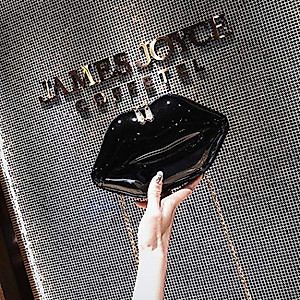 Women's Lips Evening Bag Purses Clutch Vintage Banquet Handbag Chain Crossbody Shoulder Bag (Black)