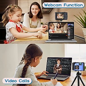 Digital Camera with WiFi 4K 64MP Vlogging Camera for Photography with Dual Screens Point and Shoot Camera with 32GB SD Card, 16X Zoom Compact Camera for Beginners-Blue3