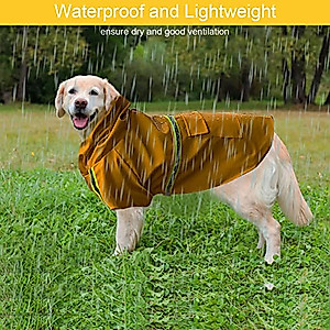 meioro Dog Raincoat Hooded Rain Jacket,Waterproof Pet Slicker Poncho with Reflective Strip,Lightweight Adjustable Puppy Rain Coat for Small Medium Large Dogs