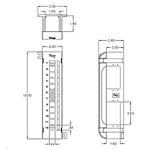 ICC 12 Port Blank Keystone Patch Panel with 89U Wall Mount Bracket for Slim Profile Keystone Jacks (Sold Separately), UL Listed, Black, IC107BP12V