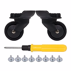 Bstinay 2Pcs W293 Left Swivel Casters Luggage Replacement Travel Suitcase Wheels Accessory