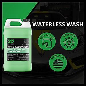 3D Waterless Car Wash - Easy Spray Waterless Detailing Spray - No Soap or Water Needed - Great on Cars, RVs, Motorcycles & Boats 1 Gallon