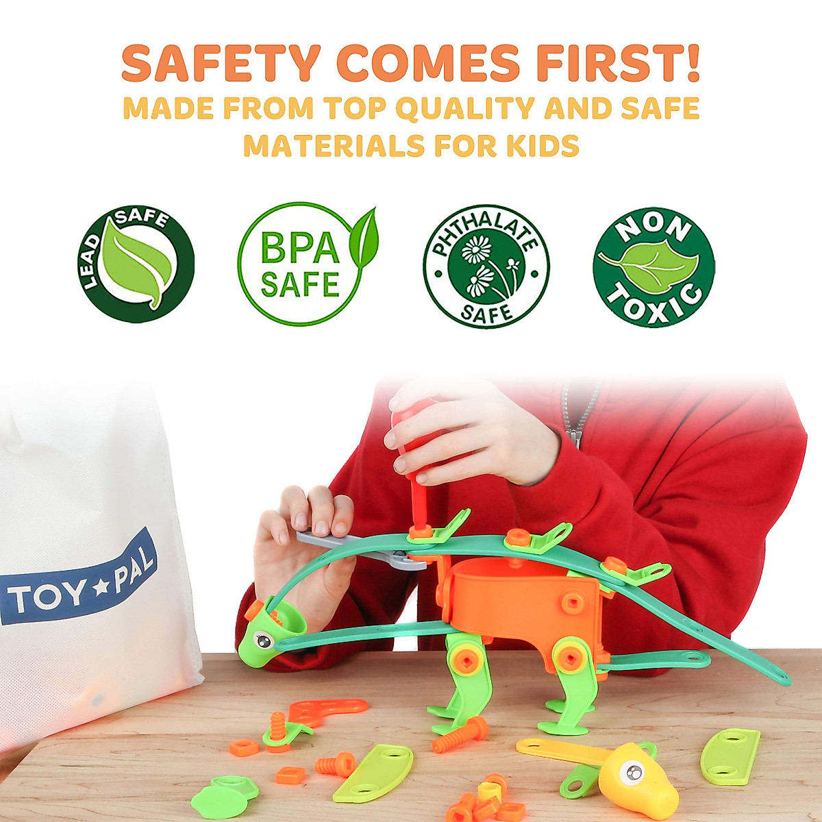 Fine Motor Toys for 4 Years Old & Up, 90-Piece STEM Dinosaur Building Set, Dinosaur Toys for Boys & Girls 4 5 6 7 8 Years Old