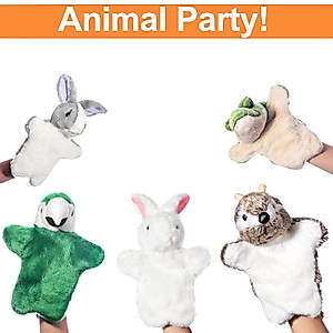RONIAVL Animal Hand Puppets Plush Toy Birthday Party Favor Supplies for Storytelling Teaching Role-Play Stimulate Imagination Hand Puppets for Children (Green Parrot)