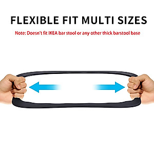 2 Pack Bar Stools Leg Protectors Ring, Non Slip Silicone Chair Leg Floor Protector, Pads Bottom Protect Wooden Floor No Scratches No Noise Anti-slip, Stretchable Fits 14.5" to 16.5" Chair Base, Black