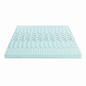 Mellow 4 Inch 5-Zone Memory Foam Mattress Topper, Cooling Gel Infusion, Full