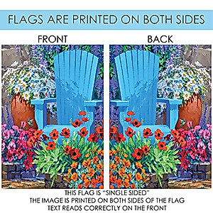 Toland Home Garden 119993 Adirondack Arrangement Spring Garden Flag, 12x18 Inch, Double Sided for Outdoor Summer House Yard Decoration