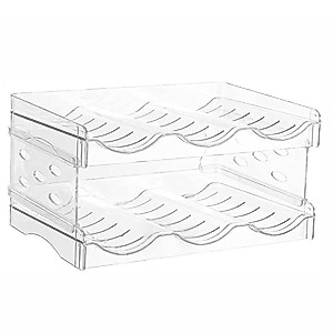 Hesitroad Bottle Storage Rack Stable Structure Pantry Fridge Drink Organizer 1 Set Anti-Crack Clear