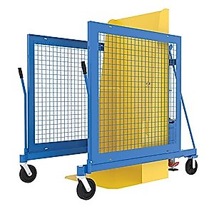 Vestil TCD-U-60-AC Universal AC Trash Can Dumper, Steel, 60-3/16" Maximum Height, 135 Degree Maximum Angle, 400 lb Uniform Capacity, Blue/Yellow