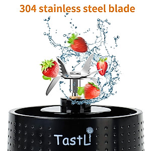 Personal Blender, Smoothie Blender Portable Small Mini Blender Bottles shaker for Shakes, Smoothies and Protein mixes, Cordless, Rechargeable for kitchen Sports Travel with Ice Tray (Black pro)