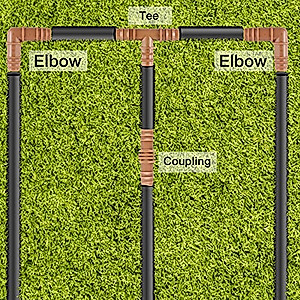 18PCS Irrigation Fittings Kit for 1/2" Tubing (0.520-0.600" ID) Drip Line Connectors - 6 Tees 6 Couplings 6 Elbows, Drip Irrigation Fitting Set Drip or Sprinkler Systems