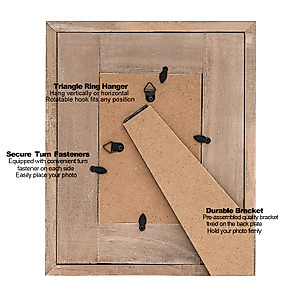 Adeco Handcrafted Rustic Wooden Picture Frames with Real Glass to Display 5 x 7 Inch Photo for Wall Hanging and Tabletop, Distressed White