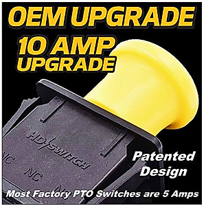 HD Switch - 10 AMP Upgrade - Blade Clutch PTO Switch Replaces John Deere AM131966 L120 L130 - D140 D150 D155 D160 D170 - LA130 LA140 LA145 LA150 LA155 LA165 LA175