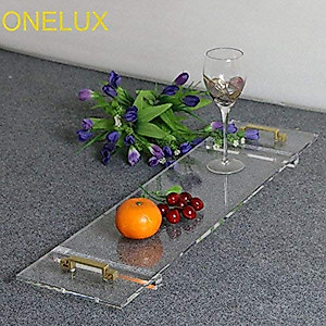 Acrylic Bathtub Tray Caddy with Metal Handles, Lucite Clear Bathroom Tray Rack