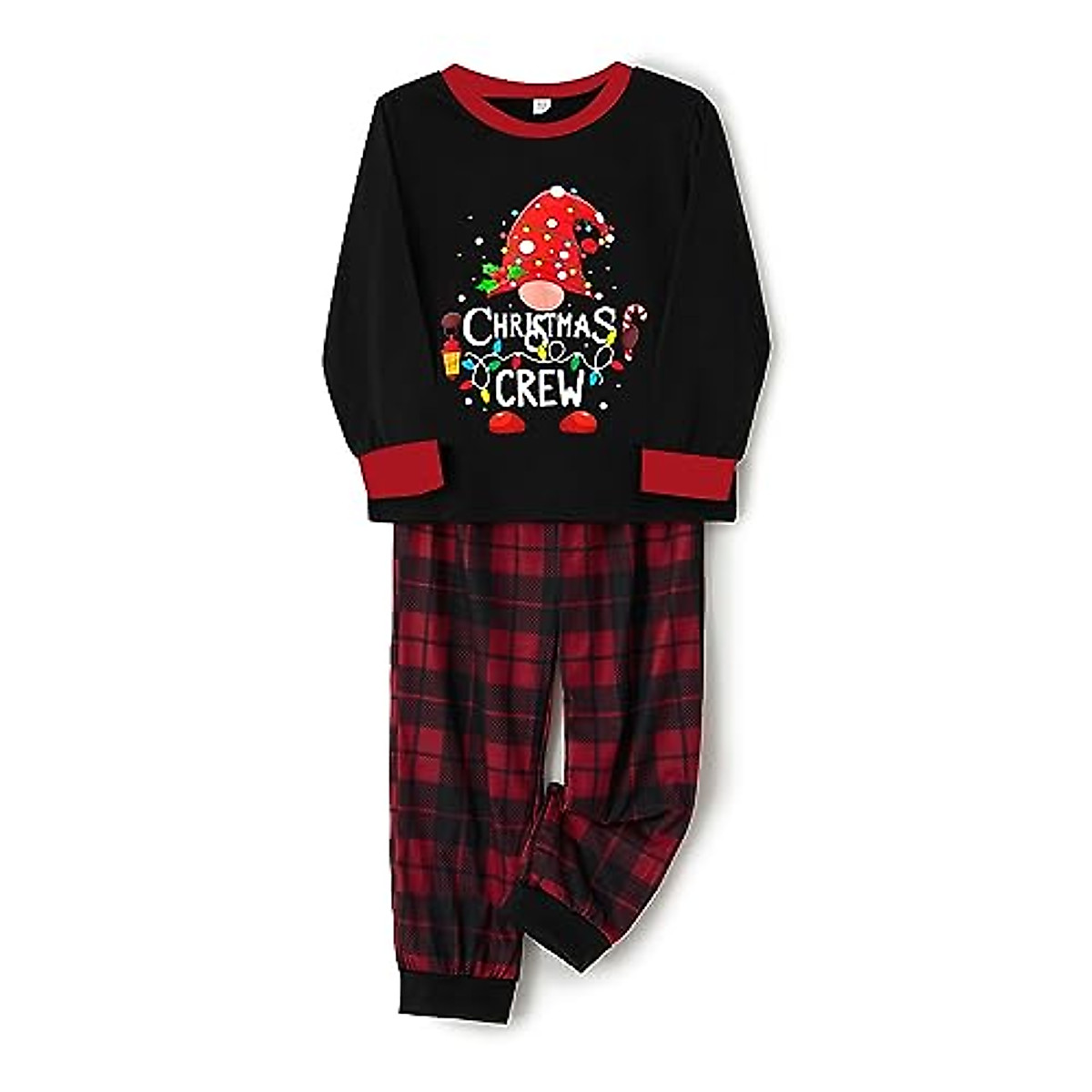 Awoscut Christmas Family Matching Pajamas Sets Christmas PJ's Letter Print Top and Plaid Pants Jammies Sleepwear (#b-6, Baby, 6 Months)