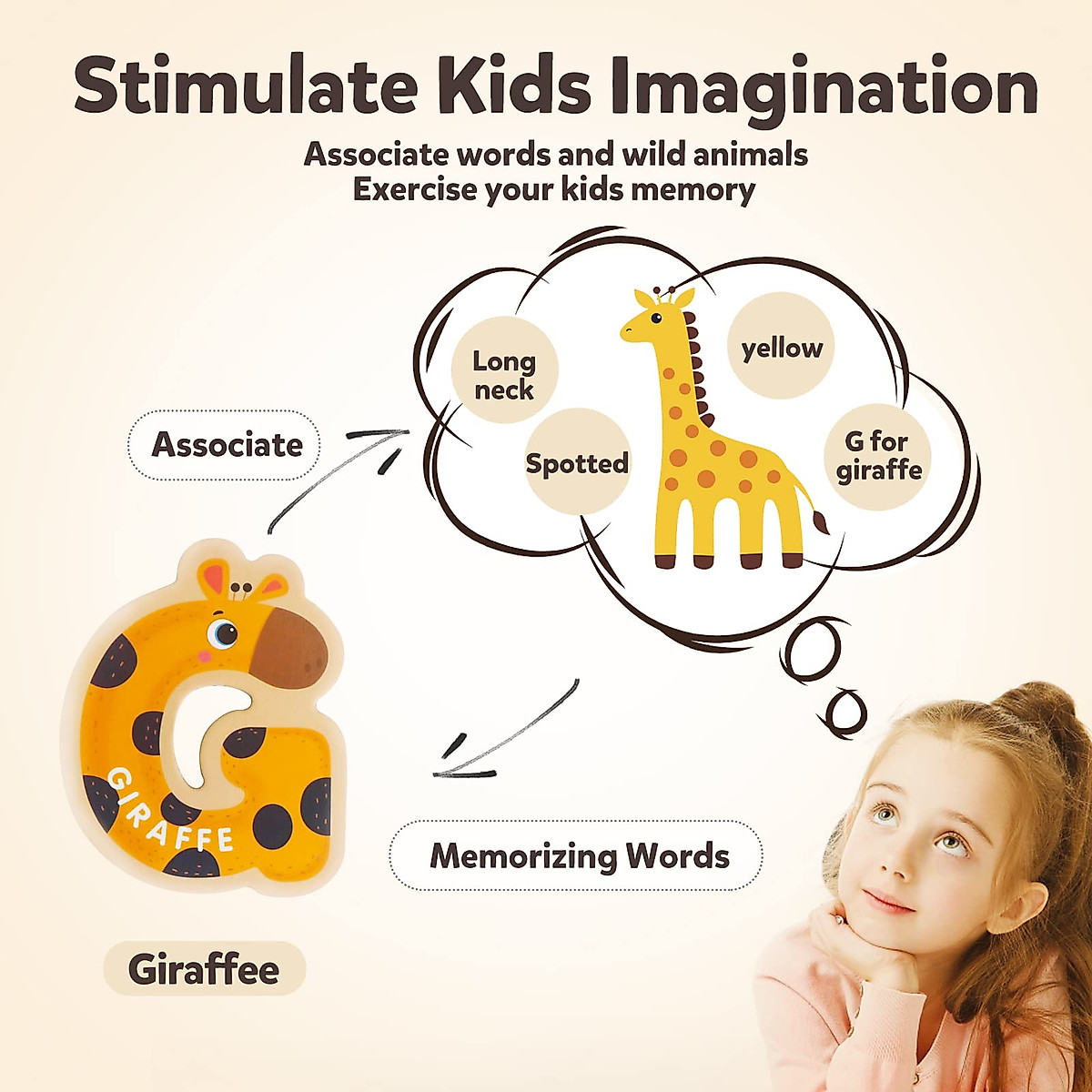 Jumbo Magnetic Letters ABC Alphabet Magnets Colorful Animal Shape Toys Fridge Magnet Uppercase Refrigerator for Kids Educational Preschool Learning set Spelling Games for Toddlers 3 4 5 Years Old