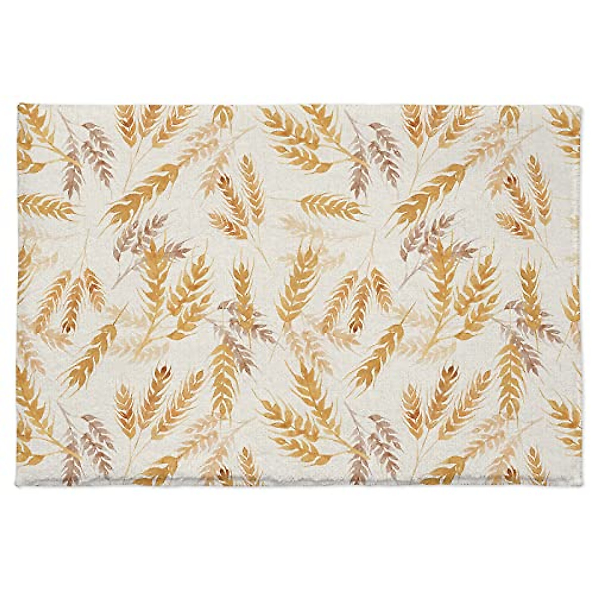 Chucoco Farmhouse Harvest Wheat Rural Plant Doormat Shaggy Plush Rug, Comfy Furry Floor Area Rugs Thanksgiving Day Cozy Throw Shag Carpets Indoor Entrance Decor Door Mats