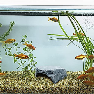 Junniu Reptile Cave Resin Rock Basking Platform Hiding Habitat Fish Tank Decor Hideout Shelter Aquarium Ornament for Bearded Dragon Turtle Insect Frog Zoo