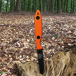 ESEE Knives Cody Rowen CR2.5 Hunting Camping Fixed Blade Knife w/Leather Sheath (Orange)