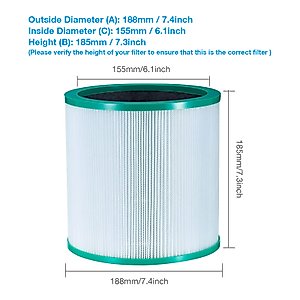 Replacement Air Purifier Filter for Dyson, Housmile Compatible with Dyson Tower Purifier Pure Cool Link Dyson TP01, TP02, TP03, AM11, BP01, Compare to Part 968126-03