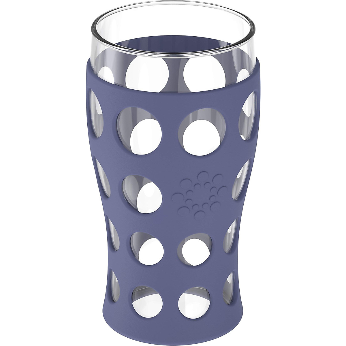 Lifefactory 20-Ounce BPA-Free Indoor/Outdoor Protective Silicone Sleeve Beverage Glass, 2-Pack, Dusty Purple