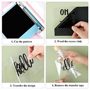 SGHUO Permanent Adhesive Vinyl Black and White 2 Rolls 12" x 20ft, Vinyl Bundle for Silhouette, for Craft, Die Cutters, Cameo Cutters, Signs, Scrapbooking,