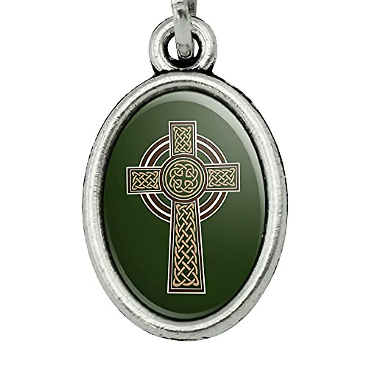 Celtic Christian Cross Irish Ireland Metal Bookmark Page Marker with Oval Charm