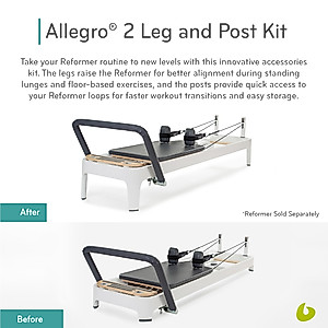 Balanced Body Allegro 2 Leg and Post Kit, Pilates Reformer Accessories, Workout Equipment for Home or Pilates Studio Use