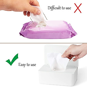 Diaper Wipes Dispenser Baby Wipes Case，Abnaok Baby Wipe Holder Keeps Wipes Fresh，Non-Slip, Easy Open & Close Wipe Container