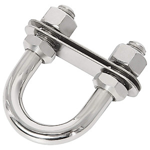 NovelBee 2pcs of Stainless Steel Stern Bow Eye Tie Down U Bolt with Hex Nuts and washers,Stock Dia. 3/7",Thread Length 1-1/4",Overall Length 3"