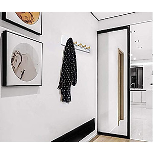 Gold Hooks for Wall Set of 2 – Decorative Wall Hooks Brass Metal – Modern Entryway Hooks – Bathroom Towel Hooks - Hanging Simple Wall Mounted Coat Hook