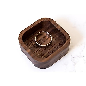 Hardwood Ring Tray | Tiny Wood Ring Holder | Black Walnut Square …