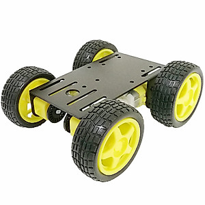 Professional 4WD Robot Smart Car Chassis Kit C101 with Speed Encoder TT Motor, Metal Wheeled Robotic Model Sciences Experiment Platform for Arduino/Raspberry Pie/Microbit STEAM Competition