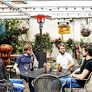 Outdoor Heaters, 46000 BTU Gas Patio Heaters - Commercial Propane Outside Heaters, Portable Propane Heaters Outdoor with Simple Ignition System, Wheels for Porch, Garden Wedding, Party