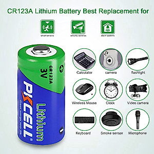 CR123A 3V Lithium Battery 1700mAh 2 Pack, 123 Batteries Lithium, 123A Lithium Batteries 3 Volt High Power, CR123 for High Intensity Flashlight, Home Safety, Security Devices