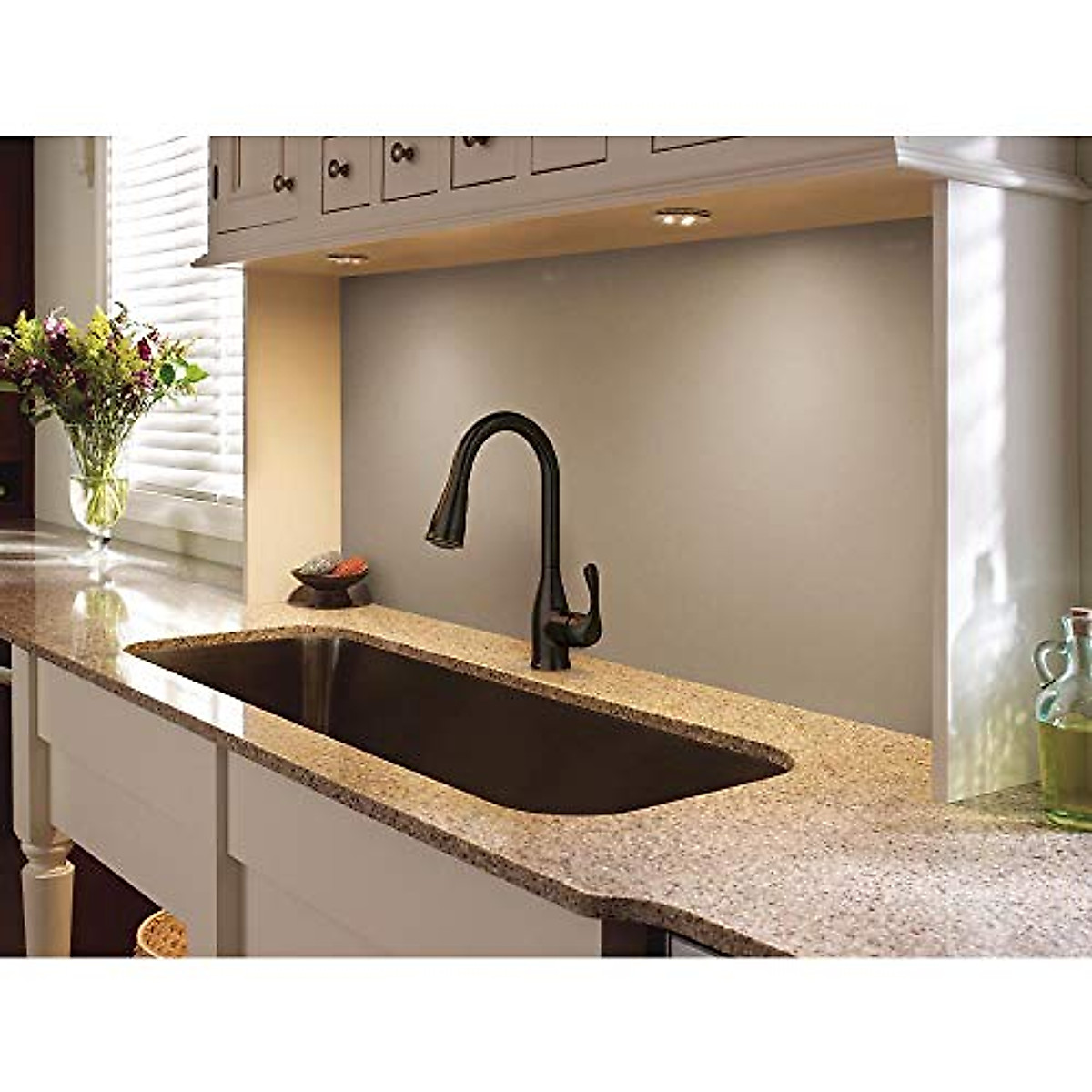 MOEN Kaden Single-Handle Pull-Down Sprayer Kitchen Faucet with Reflex and Power Clean in Mediterranean Bronze