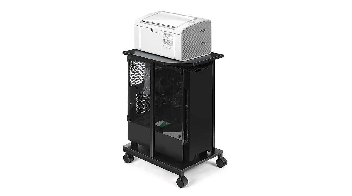 Computer Tower Stand with Lockable Wheels | Space-Saving CPU Holder