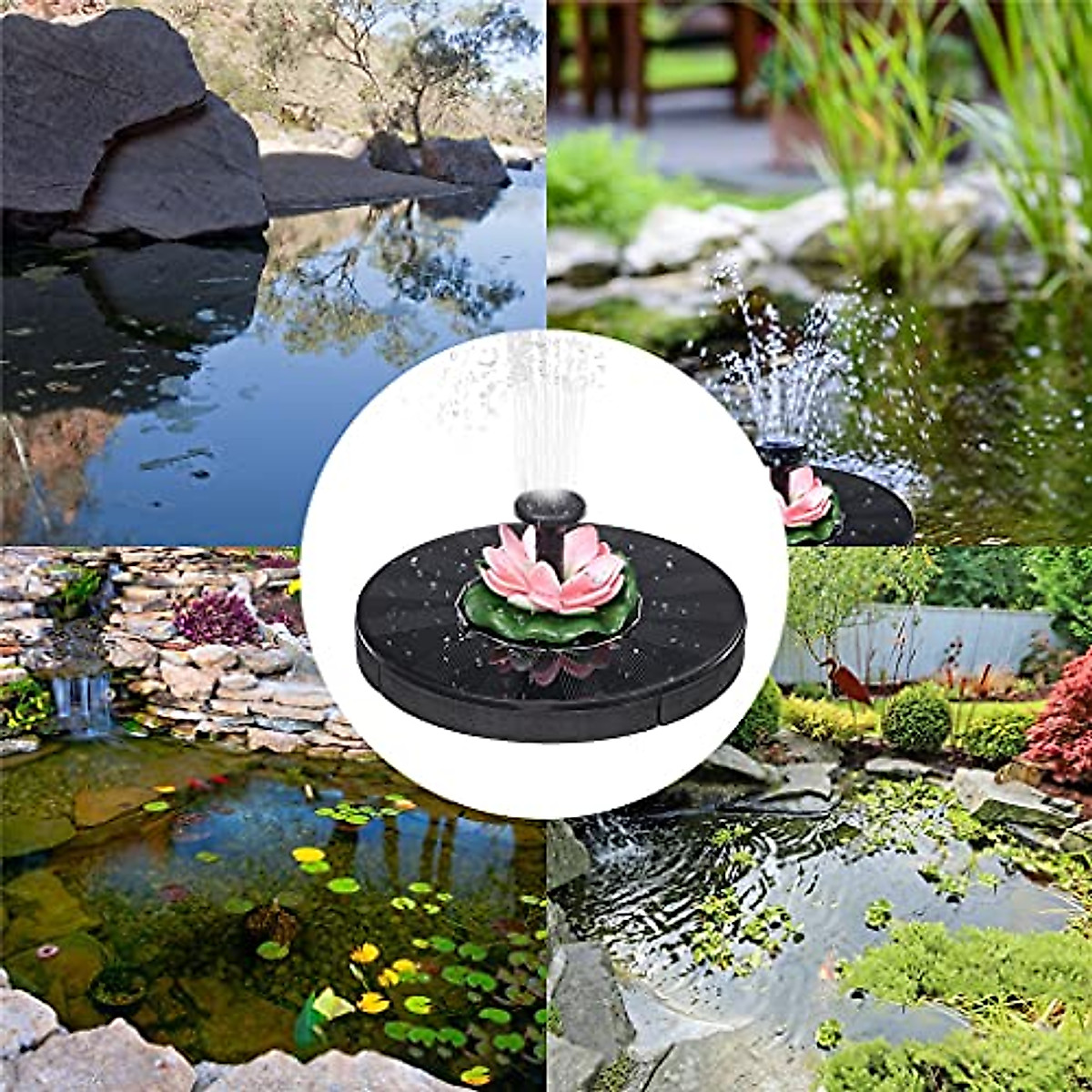 n/a Solar Fountain Round Water Source Home Water Fountains Decoration Garden Pond Swimming Pool Bird Bath Waterfall (Color : Type 1)