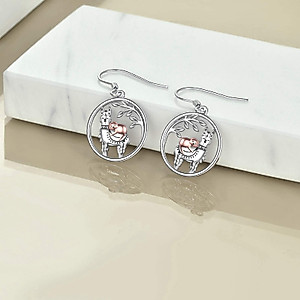 ONEFINITY Sloth Llama Gifts Sterling Silver Sloth Llama Dangle Drop Earrings for Women Jewelry Gifts