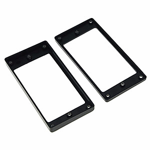 Dopro Set of 2 Plastic Humbucker Pickup Ring Pickup Mounting Frame Flat Bottom 3 * 5 for Neck and 7 * 9 for Bridge Pickup Black