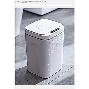 Smart Trash Can 3-Mode Low Noise Automatic Dustbin Touchless Infrared Vibration Motion Sensor Waste Basket Eco-Friendly Electric Garbage Dispenser Best Choice for Kitchen Bathroom Office 3.7Gal/14L