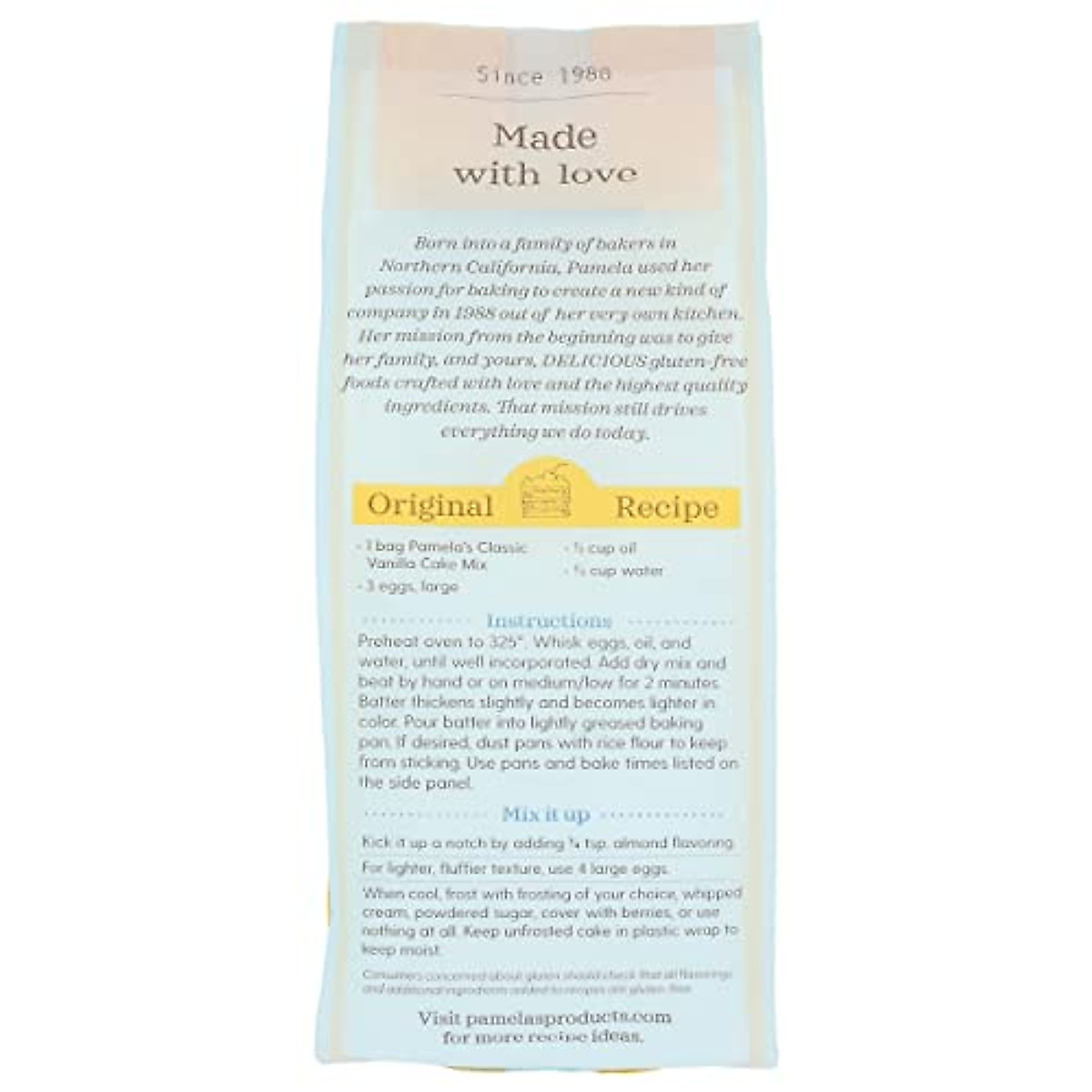 Pamelas Classic Vanilla Cake Mix, 21 oz