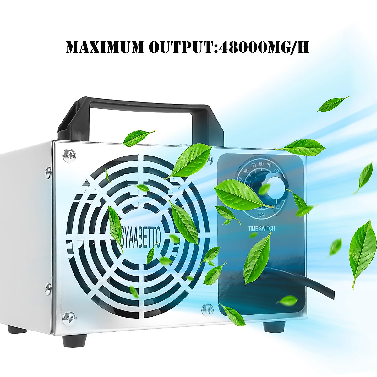 Ozone Generator 48000mg/h Ozone Odor Eliminator High Capacity Ozone Generator Odor Removal Deodorizer Ozonator for Home, Cars and Pets - High Capacity Ionizer Ozone Air Purifier(4)