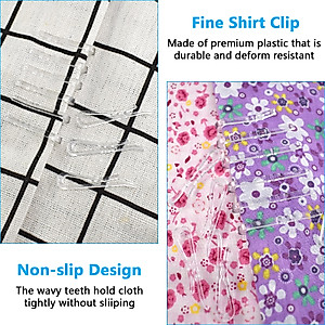 SHRJ 300Pcs Plastic Alligator Clip U Shape Clothespins Transparent Shirt Fixing for Ties Socks Pants Skirts, Hold Garments in Place, 1.5inch/38mm